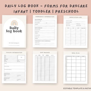 Daily Report Forms for Daycare, Childcare Professionals and Preschool ...