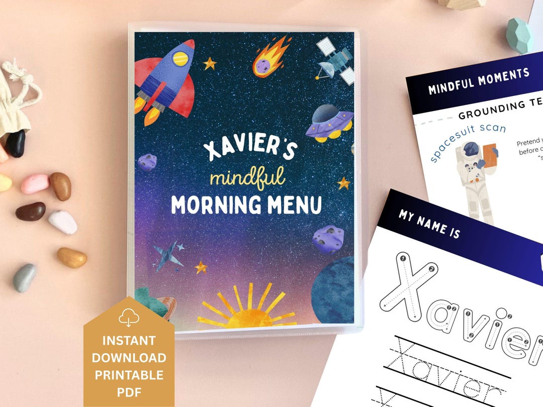 Custom Space Morning Menu, Preschool Morning Menu Printable, Preschool ...