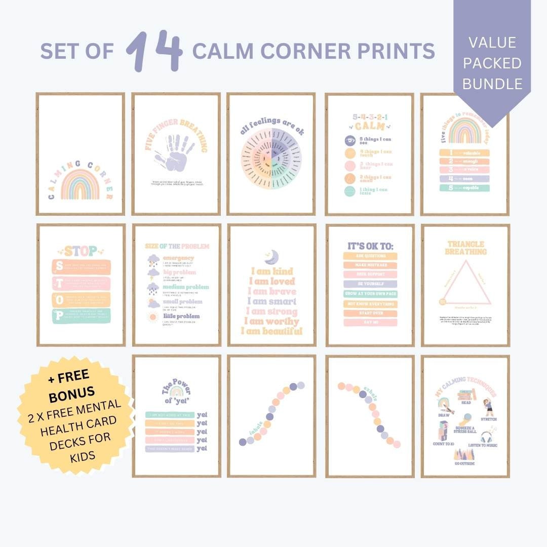 Calming Corner Posters, Calm Corner Worksheet, Calm Down Corner Print ...