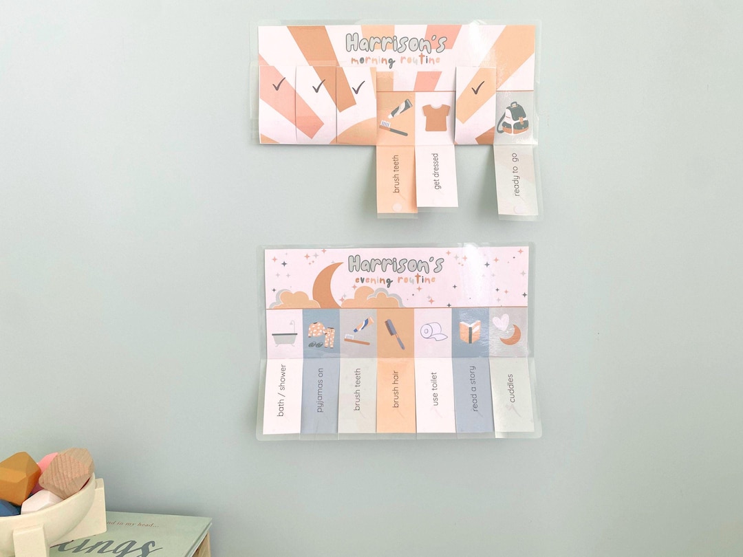Morning & Evening Routine Flip Chart, Toddler Routine Flip Chart, Kids ...