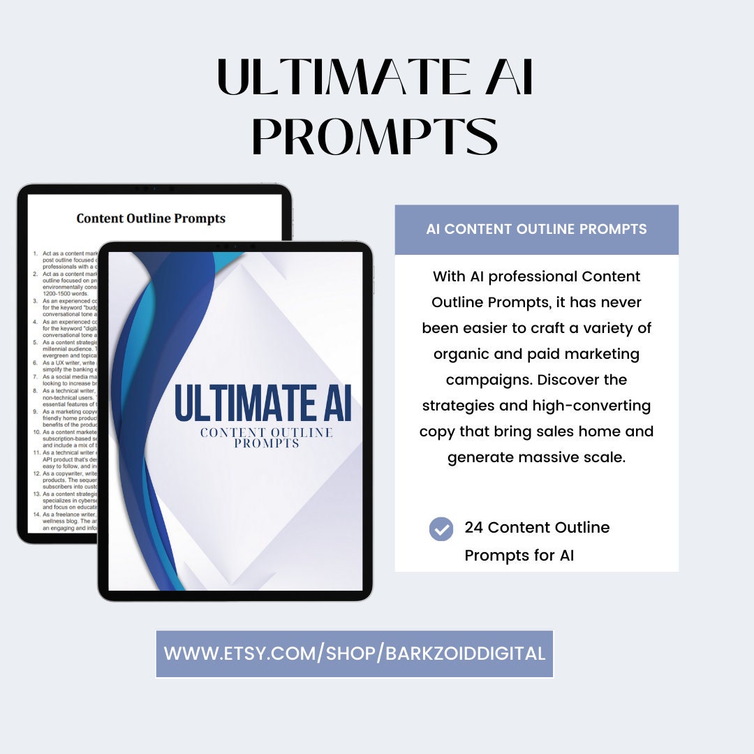 Ultimate AI Content Outline Prompts - Etsy