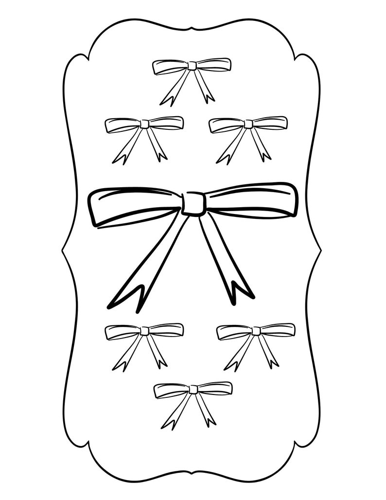 5 Bow Coloring Pages Digital Download Coloring Sheets Easy Coloring ...