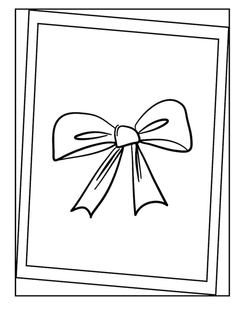 5 Bow Coloring Pages Digital Download Coloring Sheets Easy Coloring ...