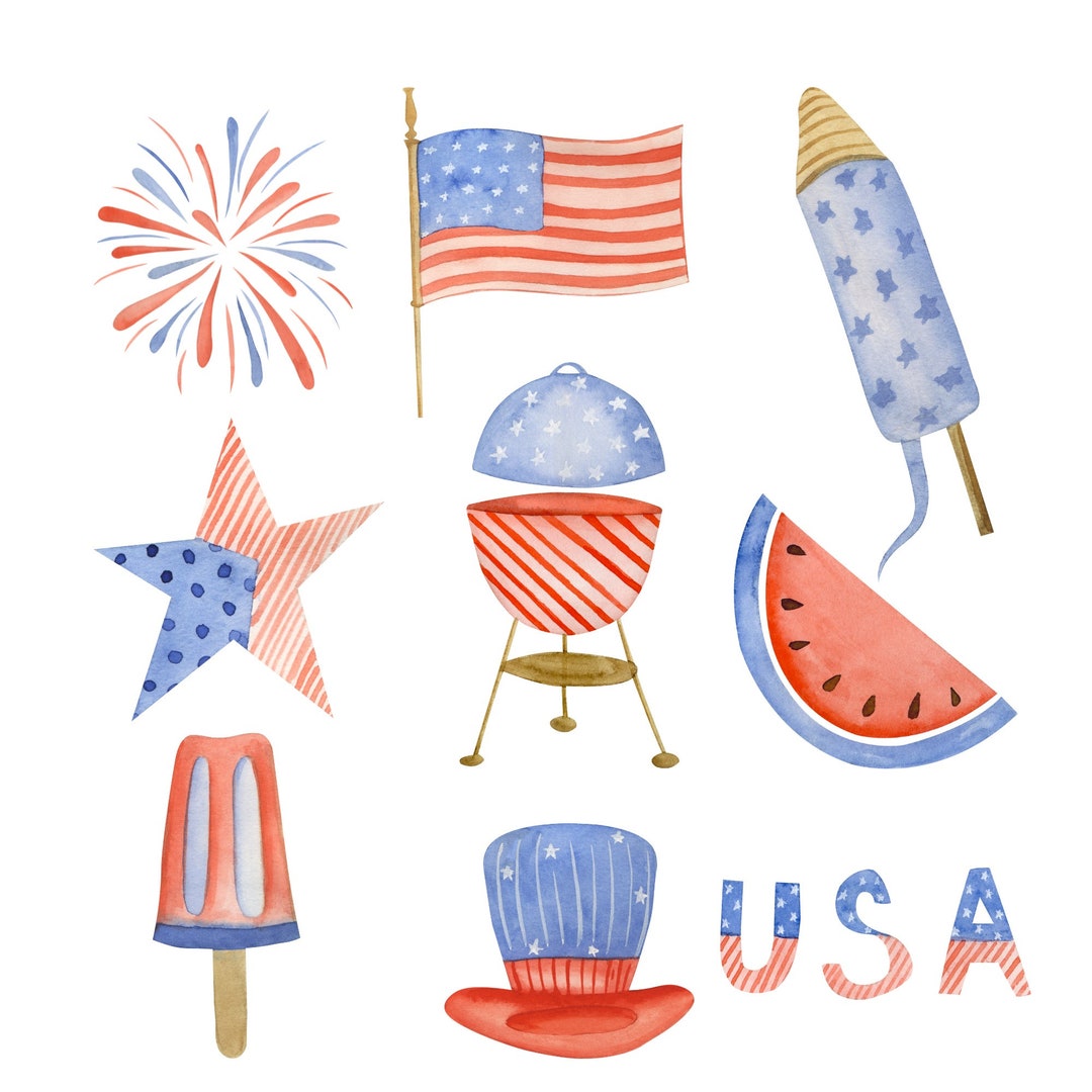 4th of July Collage Digital File Red White Blue PNG Etsy Download DTF ...