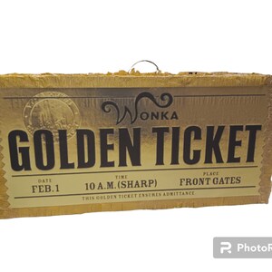 Willy Wonka Bar/golden Ticket Pinata - Etsy