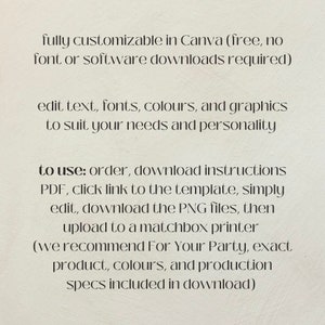 Customizable Matchbox Design, Matchbox Template, Personalized Matches ...