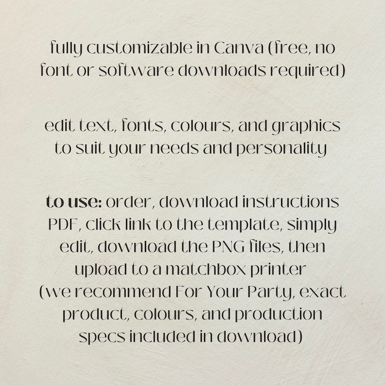 Customizable Matchbox Design, Matchbox Template, Personalized Matches ...