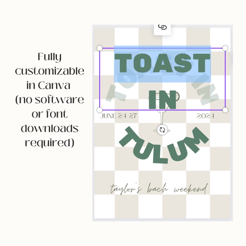 Tulum Bachelorette Itinerary Template: Editable Canva Design (digital ...