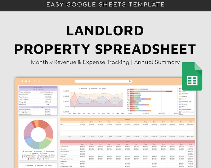 Landlord Rental Property Spreadsheet Template Google Sheets Landlord ...