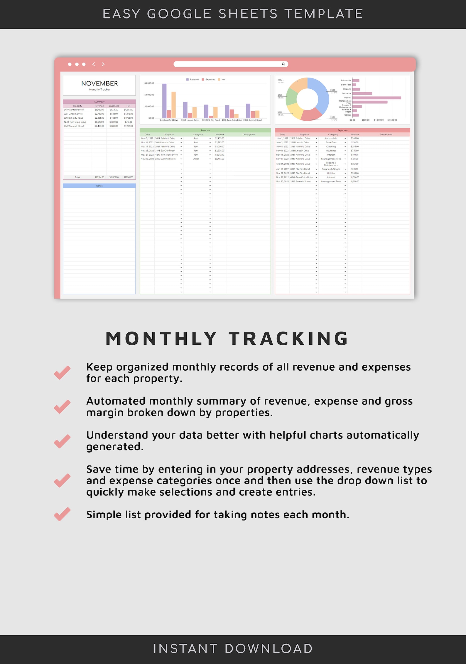 Landlord Rental Property Spreadsheet Template Google Sheets Landlord ...