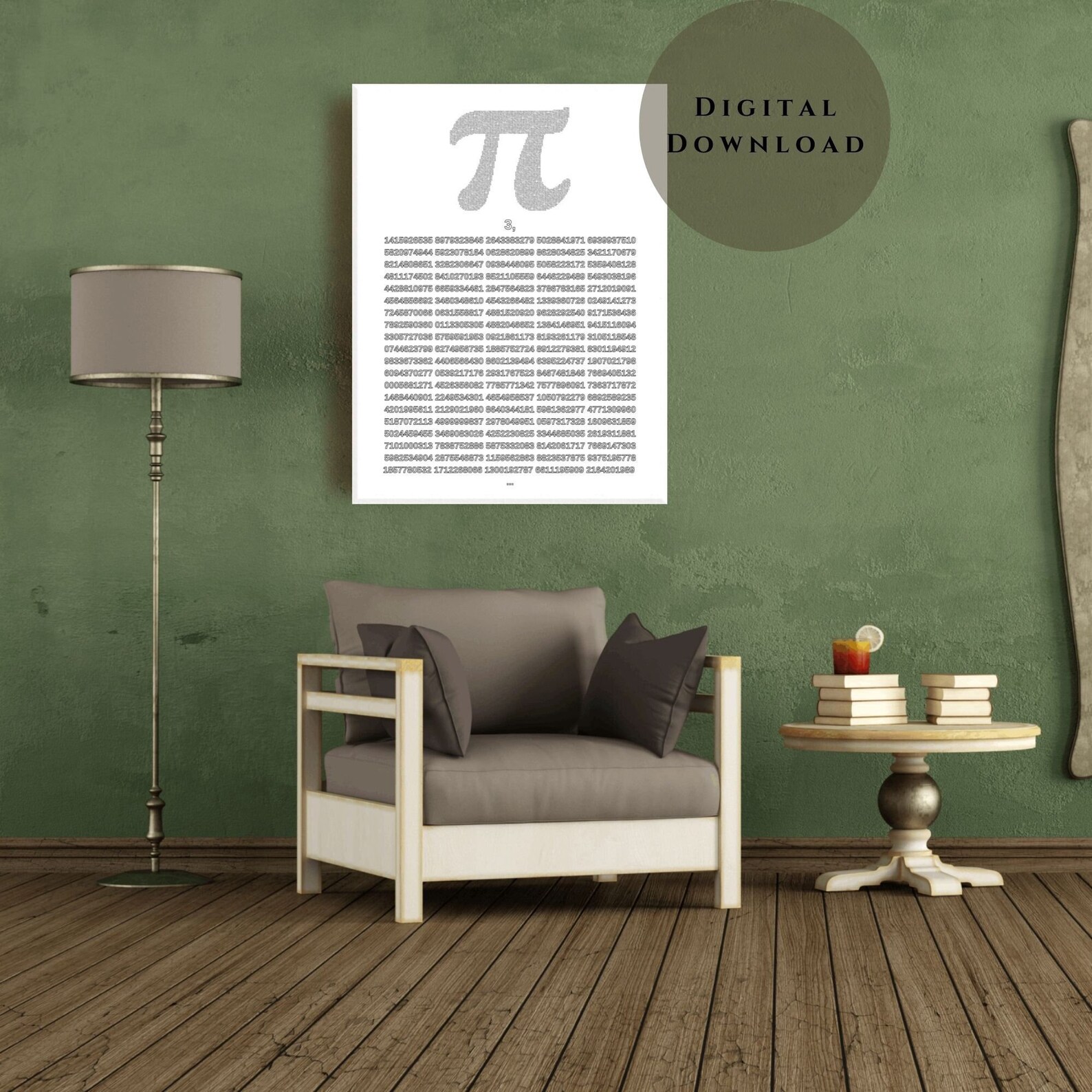 Pi Art Print Pi Symbol Math Poster Mathematics Pi Number - Etsy