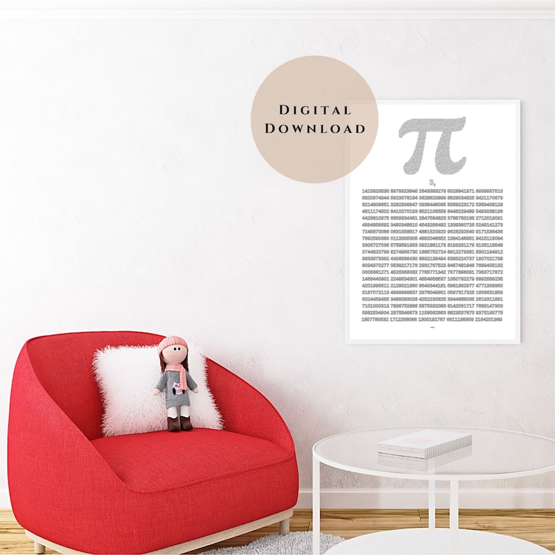 Pi Art Print Pi Symbol Math Poster Mathematics Pi Number - Etsy