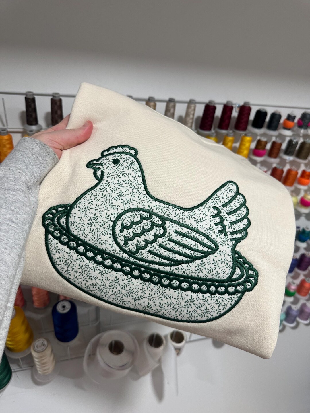 Hen in a Nest Embroidered Sweatshirt - Etsy