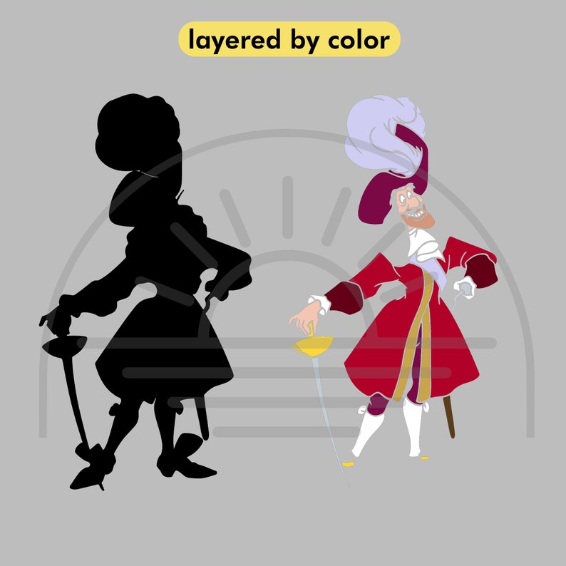 Captain Hook Vector Peter Pan Svg Disneyland Svg Disneyland - Etsy