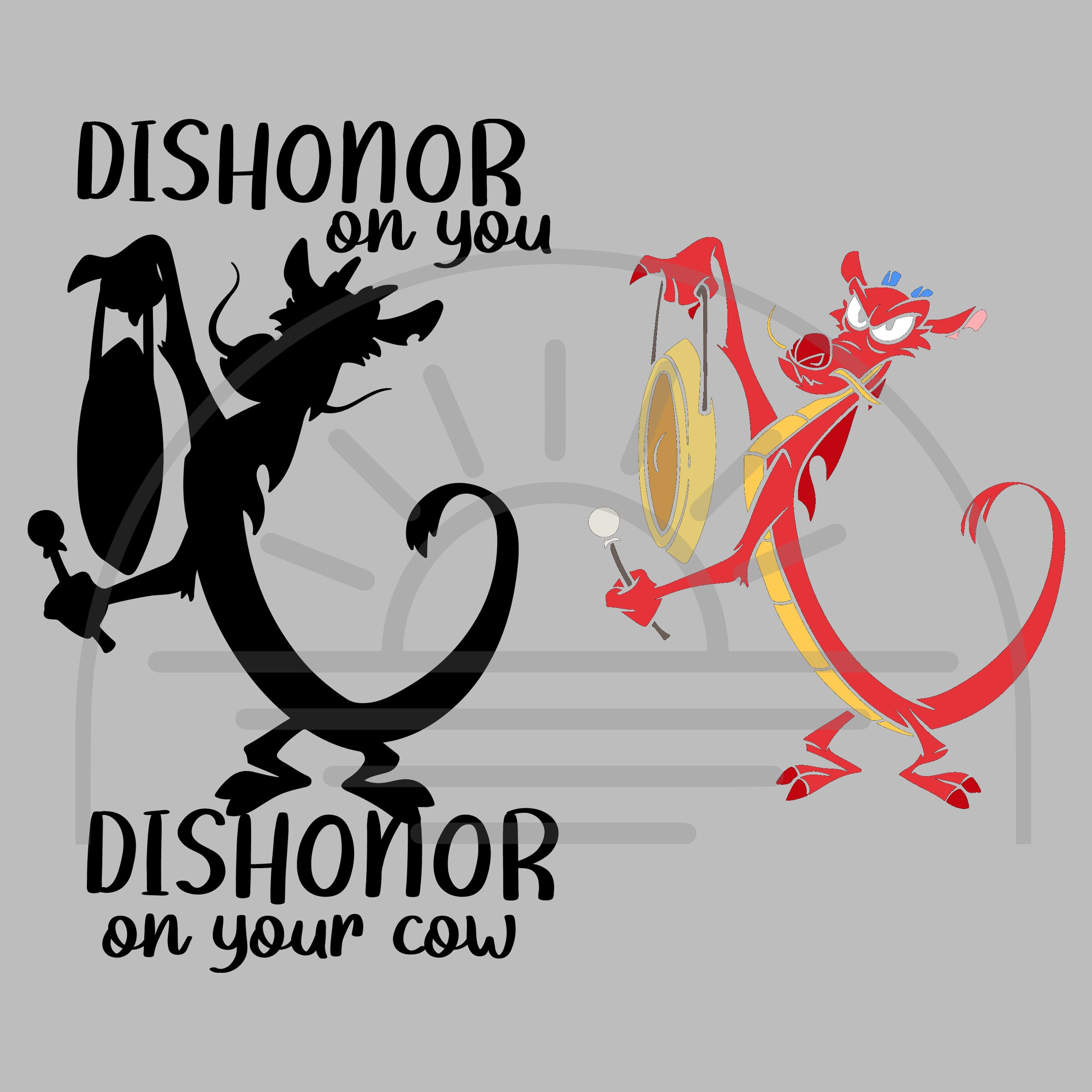 Dishonor on Your Cow Mushu Vector Svg Mulan Disneyland Ears - Etsy