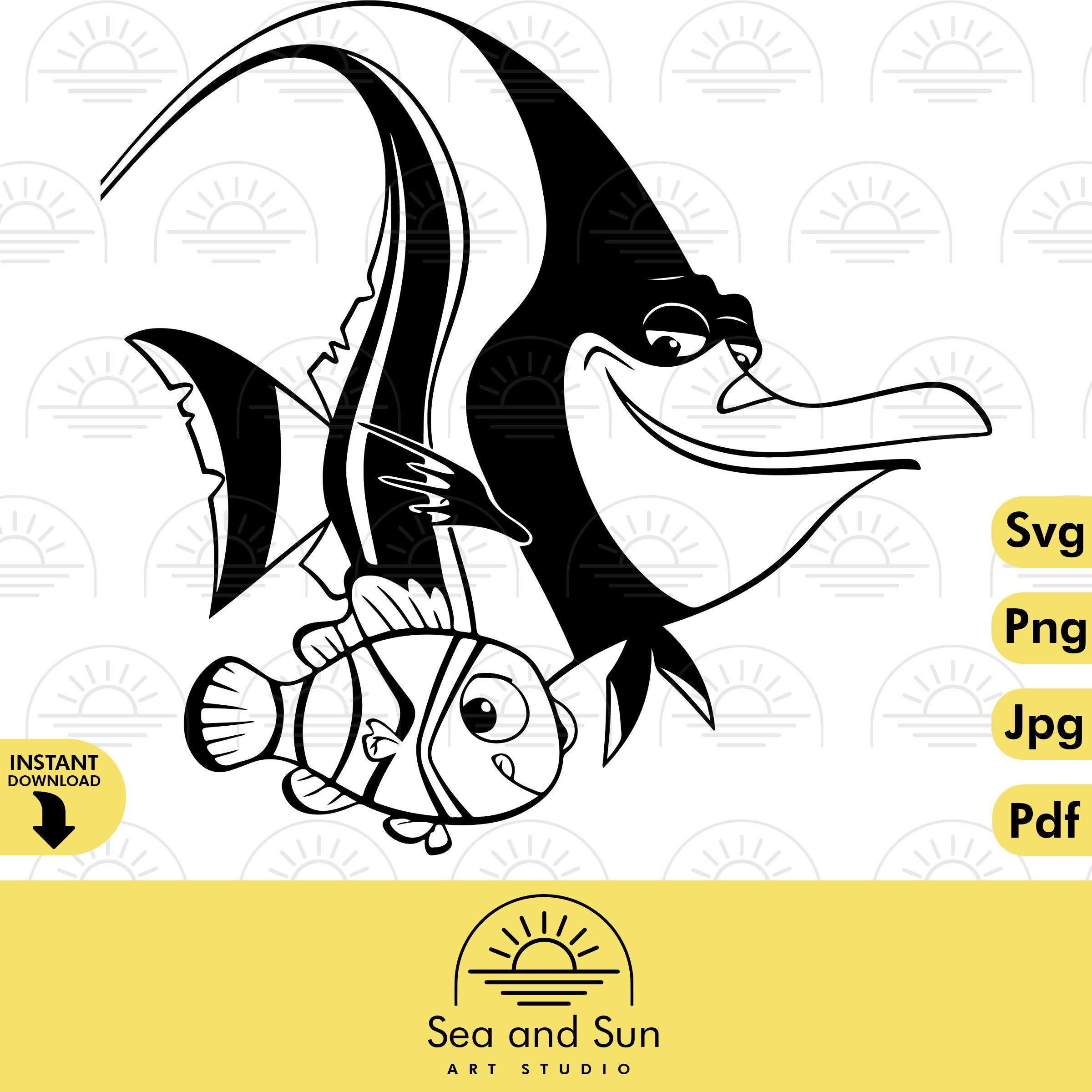 Gill Finding Nemo Coloring Page