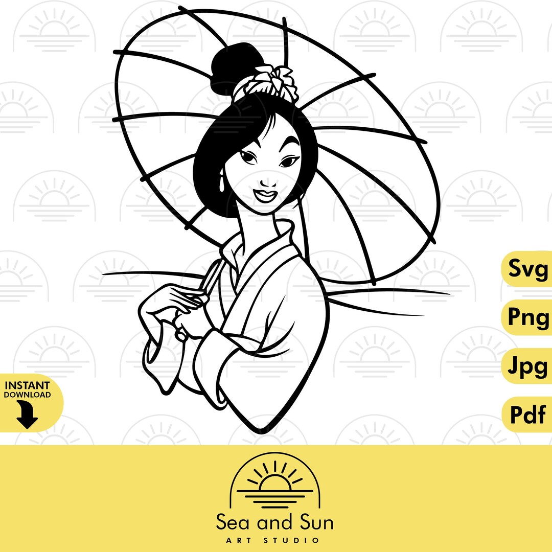 Mulan Princess Vector Svg Mulan Disneyland Orejas Svg Png Clip - Etsy ...