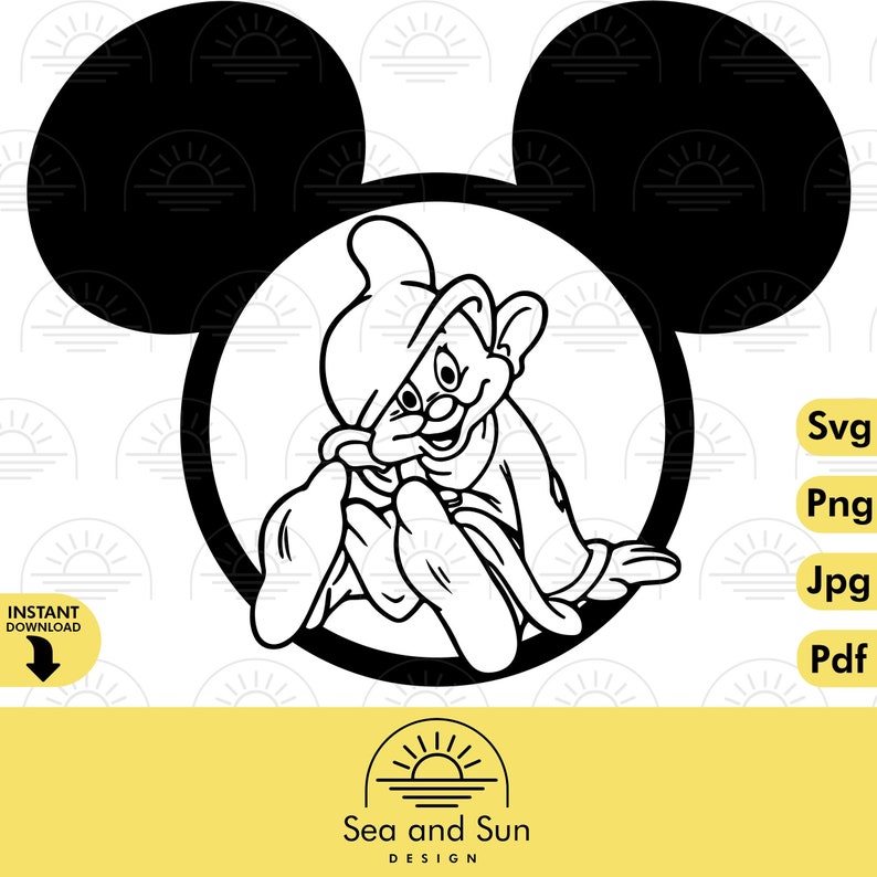 Dopey Dwarf Svg Clip art Files Snow White and Seven Dwarfs - Etsy México