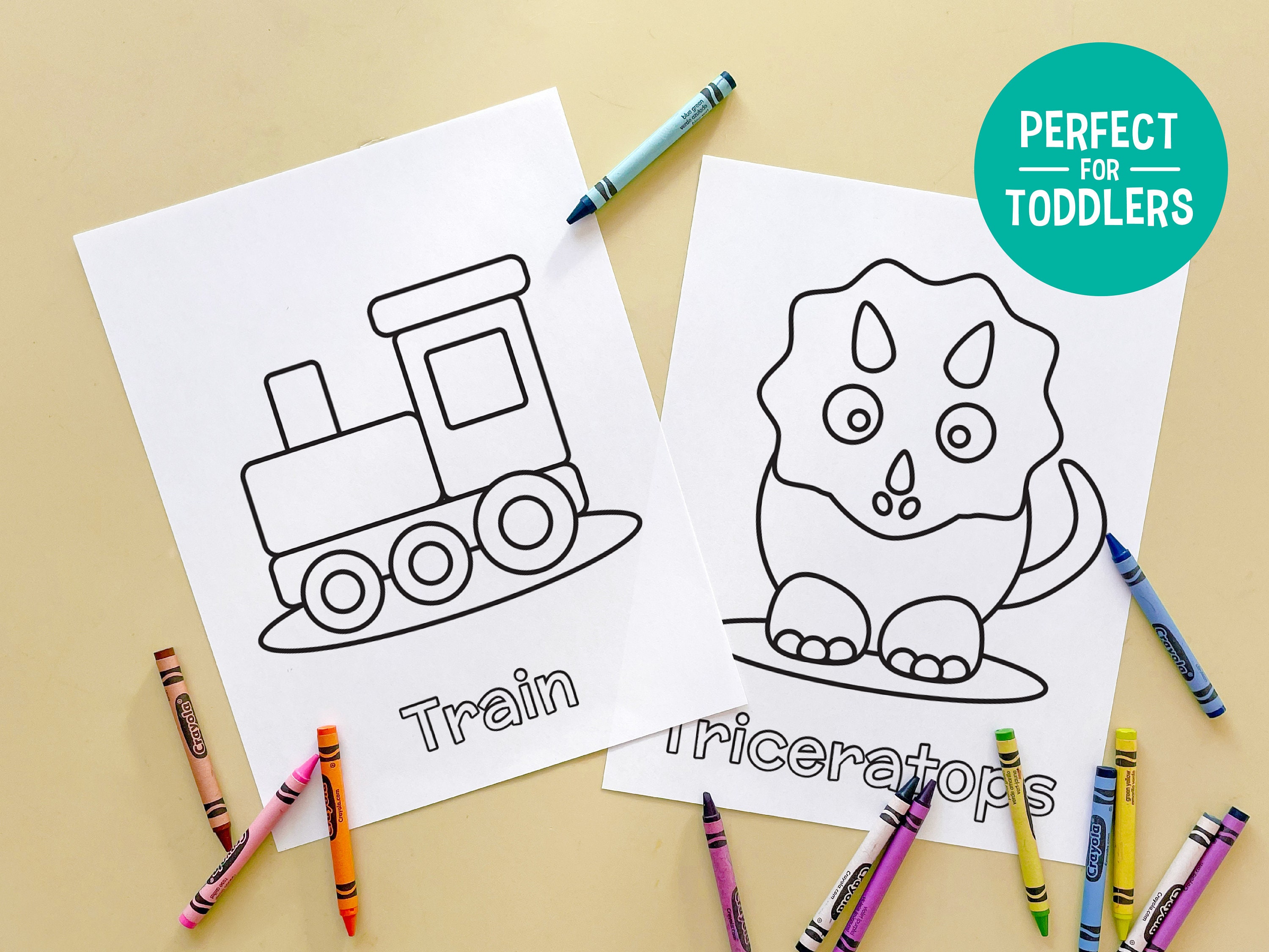 50 Big & Fun Coloring Pages for Toddlers, Kids Ages 1-4, Preschool ...