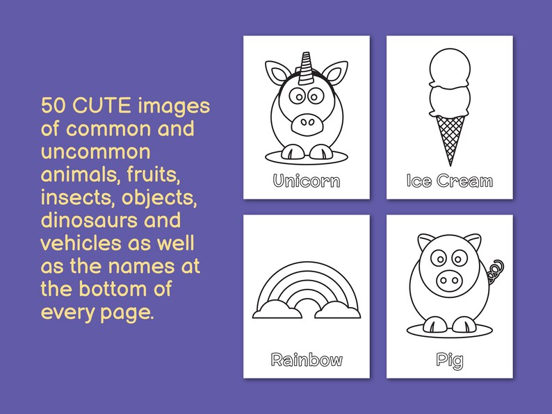 50 Big & Fun Coloring Pages for Toddlers, Kids Ages 1-4, Preschool ...