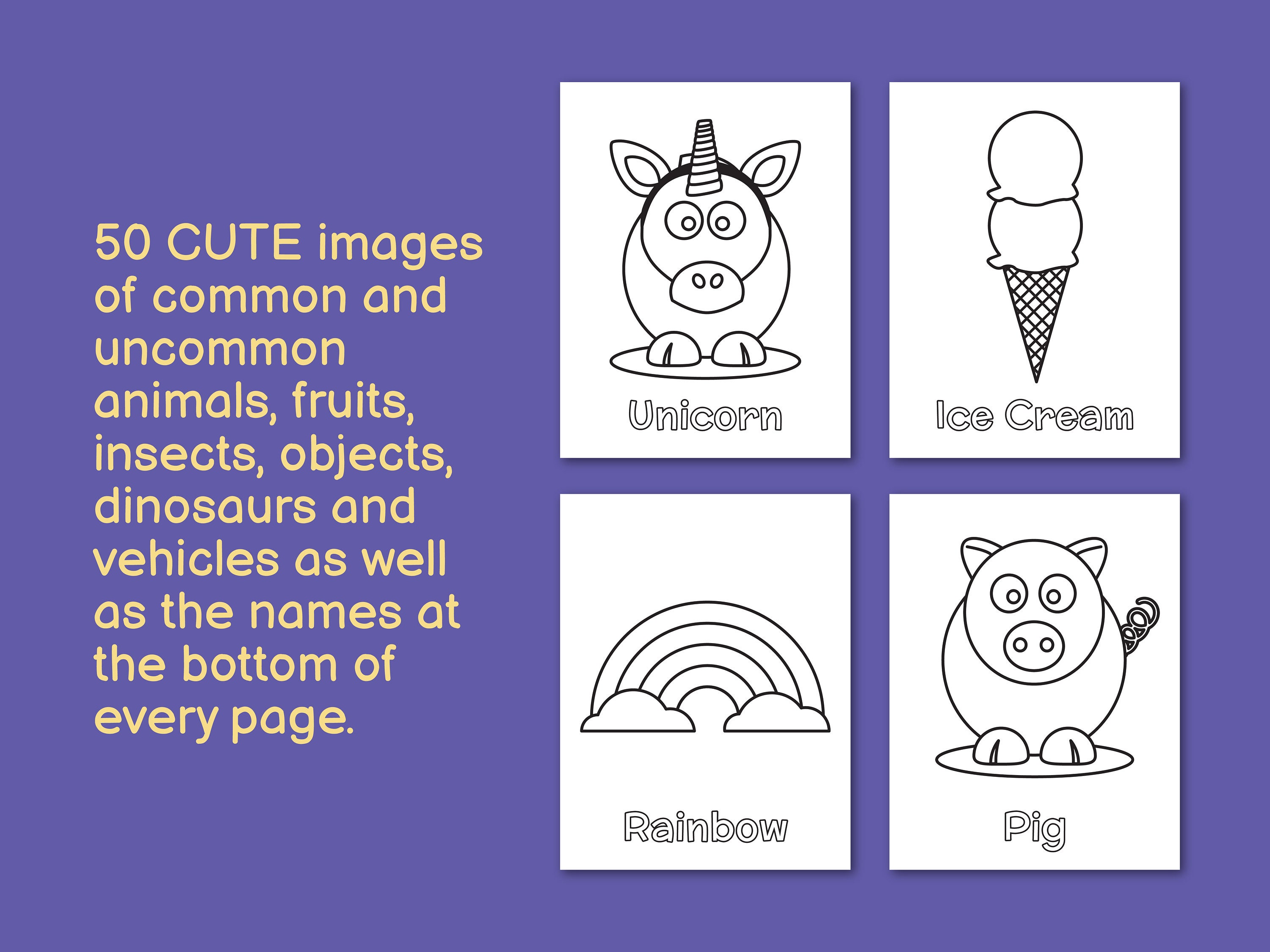 50 Big & Fun Coloring Pages for Toddlers, Kids Ages 1-4, Preschool ...