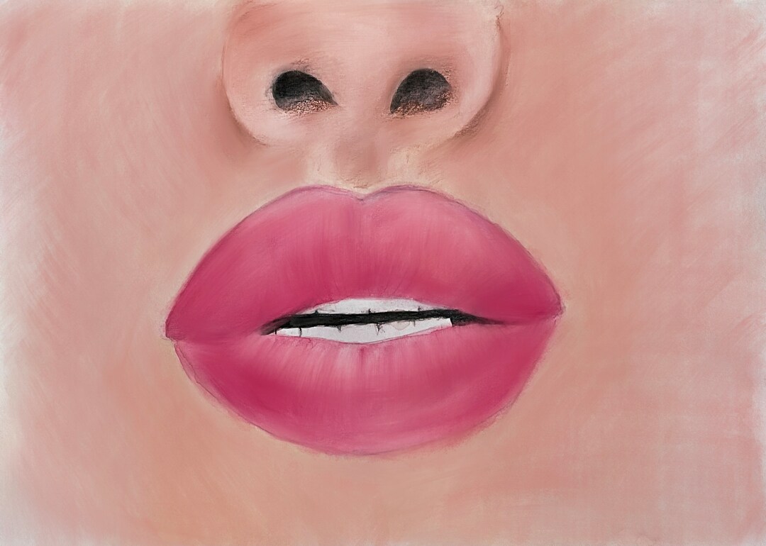 LIPS With Watercolour and Digital Editing - Etsy