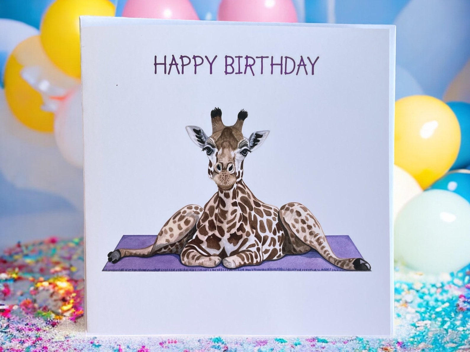 Giraffe Birthday Card, Giraffe Card, Birthday Cards, Birthday Card ...