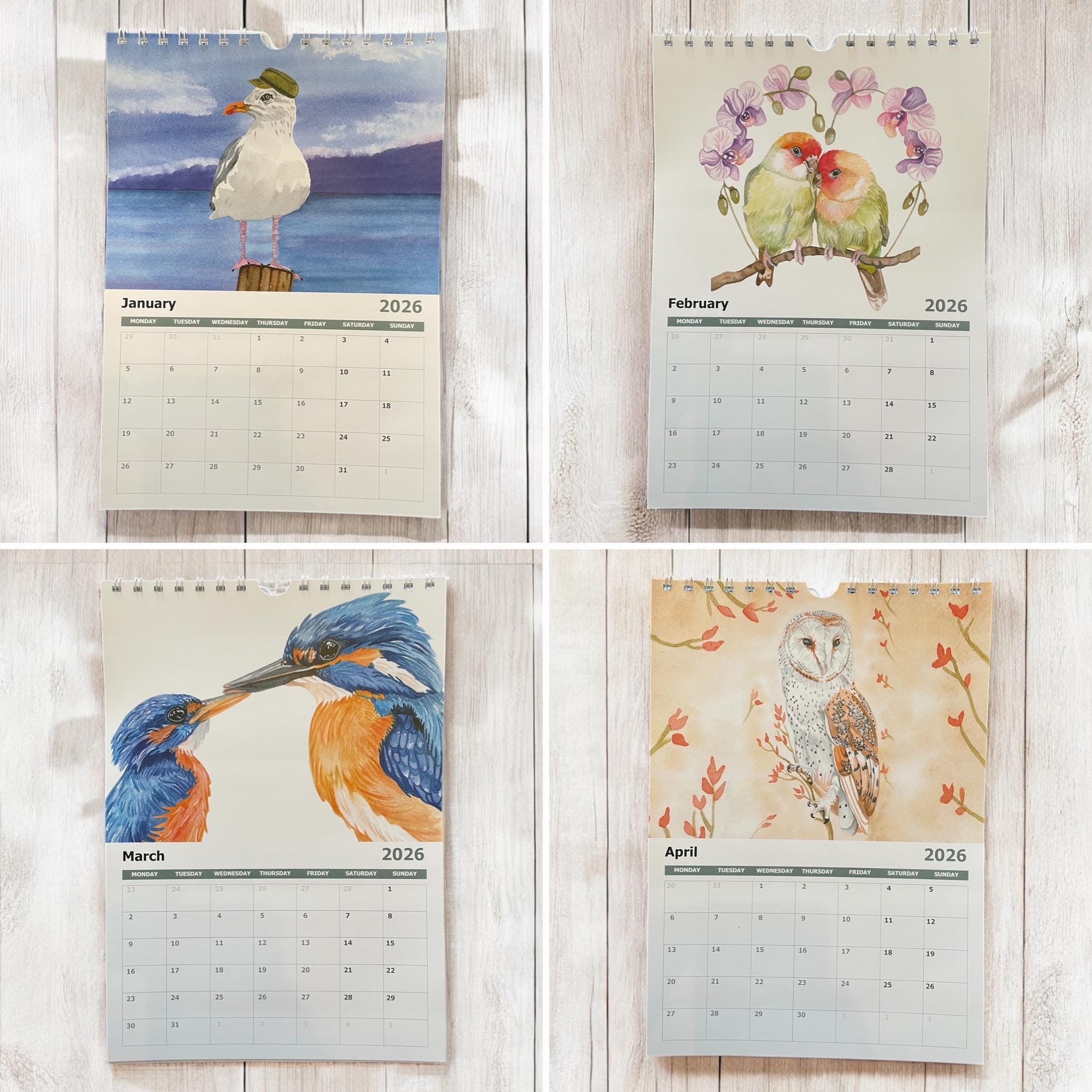 Bird Calendar, 2026 Bird Calendar, Owl Calendar, Seagull Calendar ...