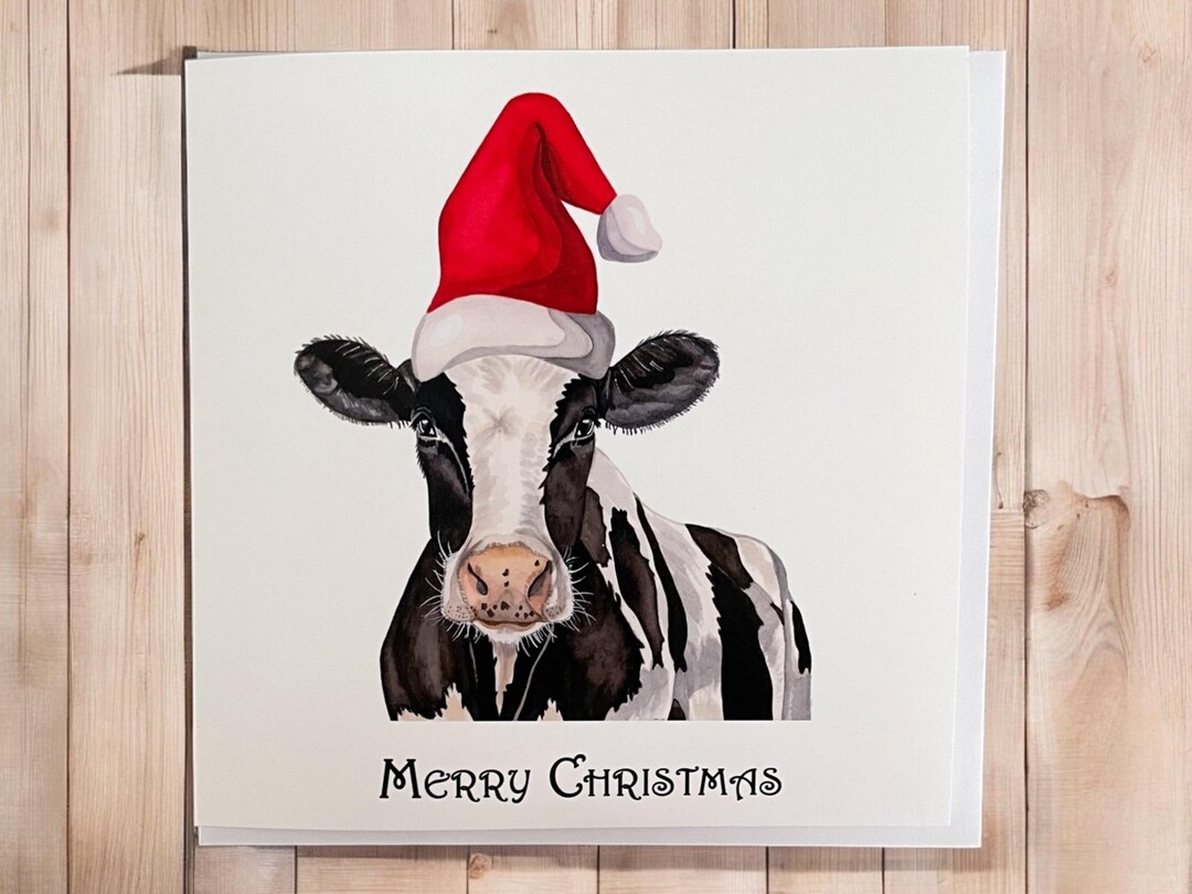 Christmas Cow Card, Cow Card, Christmas Cow Cards, Dairy Cow Cards ...
