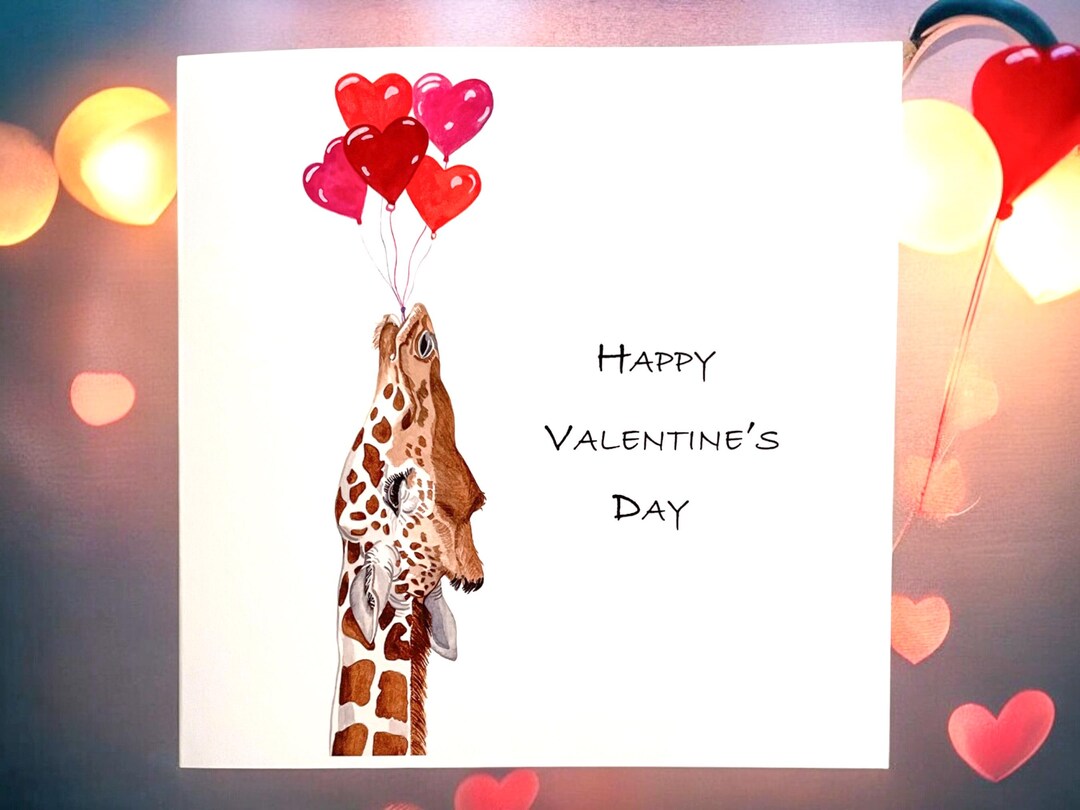 Giraffe Valentines Card, Valentines Card for Girlfriend, Valentines ...