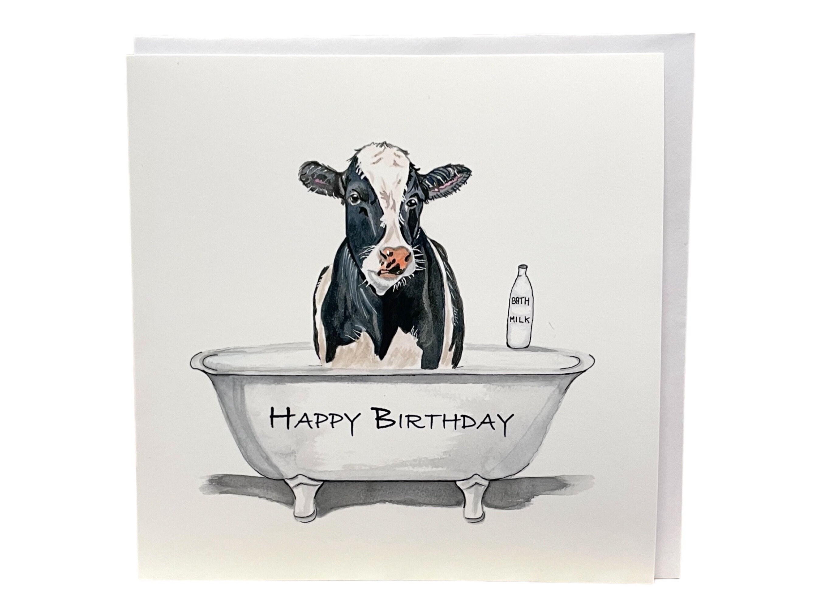 Cow Birthday Card, Cow Greetings Card, Funny Cow Cards, Birthday Cards ...