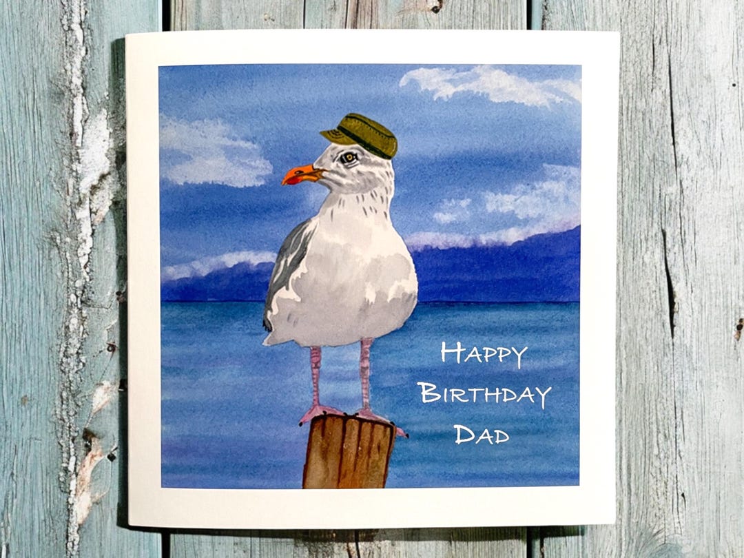 Dad Seagull Birthday Card, Dad Birthday Card, Seagull Birthday Card ...