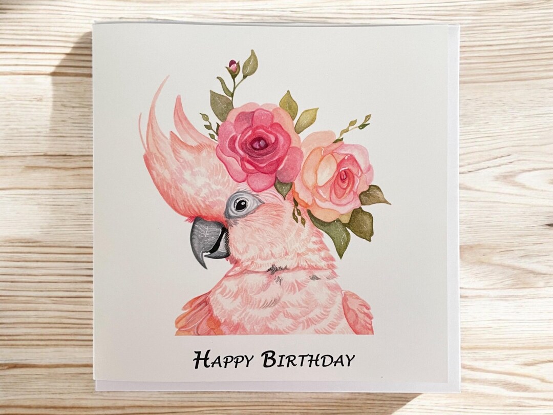 Parrot Birthday Cards, Fun Colourful Birthday Cards, Bird Lover ...