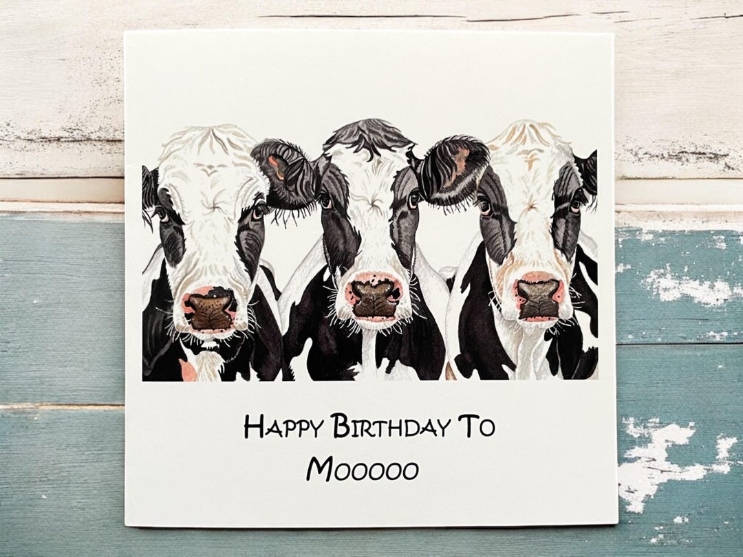 Cow Birthday Card, Cow Greetings Card, Funny Cow Cards, Birthday Cards ...