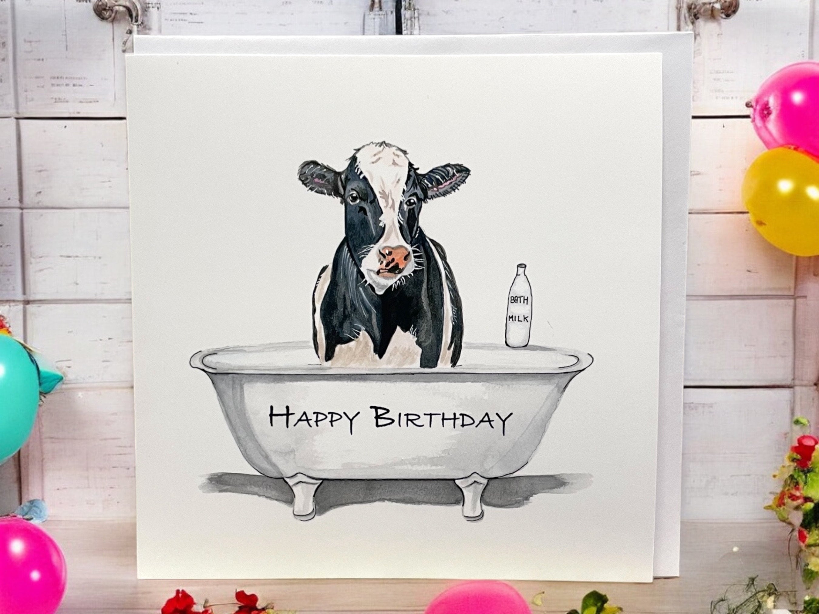 Cow Birthday Card, Cow Greetings Card, Funny Cow Cards, Birthday Cards ...