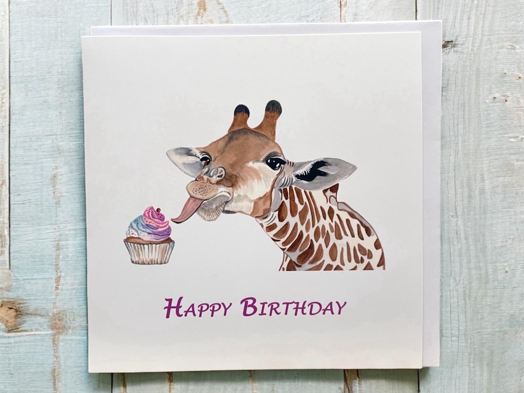 Giraffe Birthday Card, Giraffe Card, Birthday Cards, Birthday Card ...