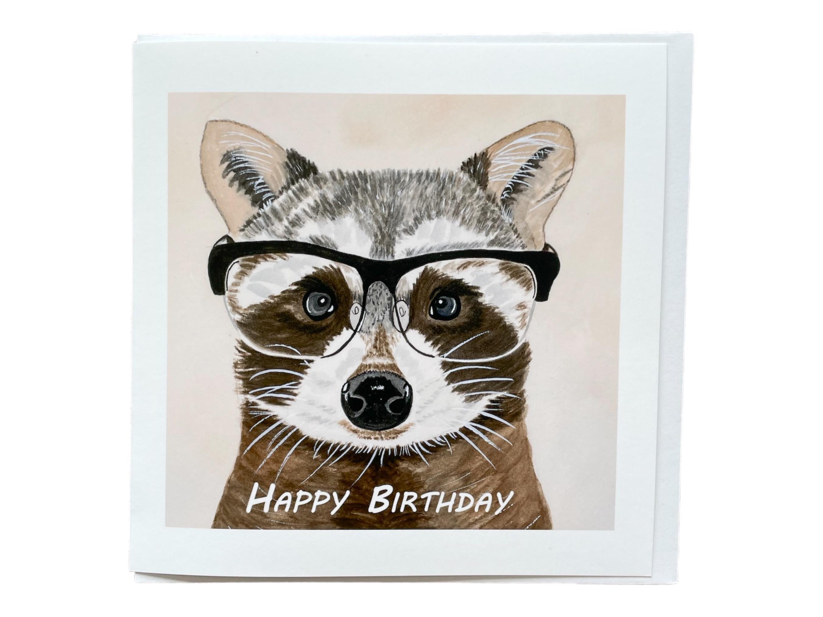 Raccoon Birthday Card, Cute Raccoon Birthday Cards, Raccoon Cards ...