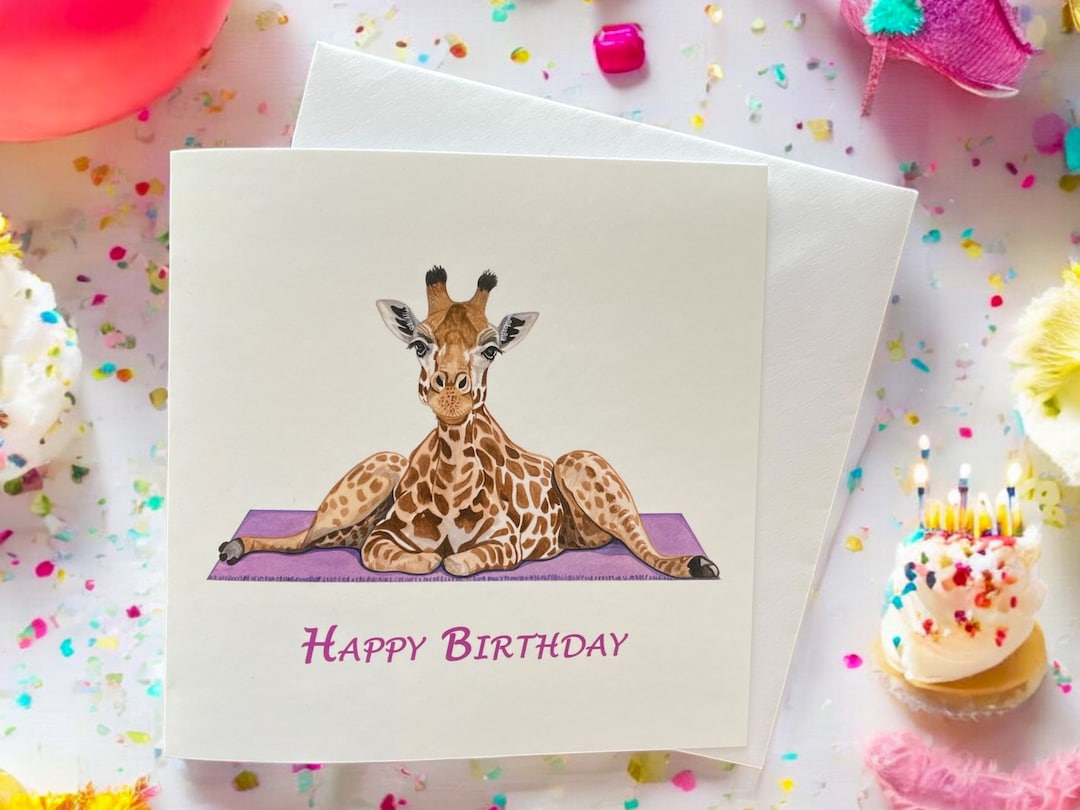 Giraffe Birthday Card, Giraffe Card, Birthday Cards, Birthday Card ...