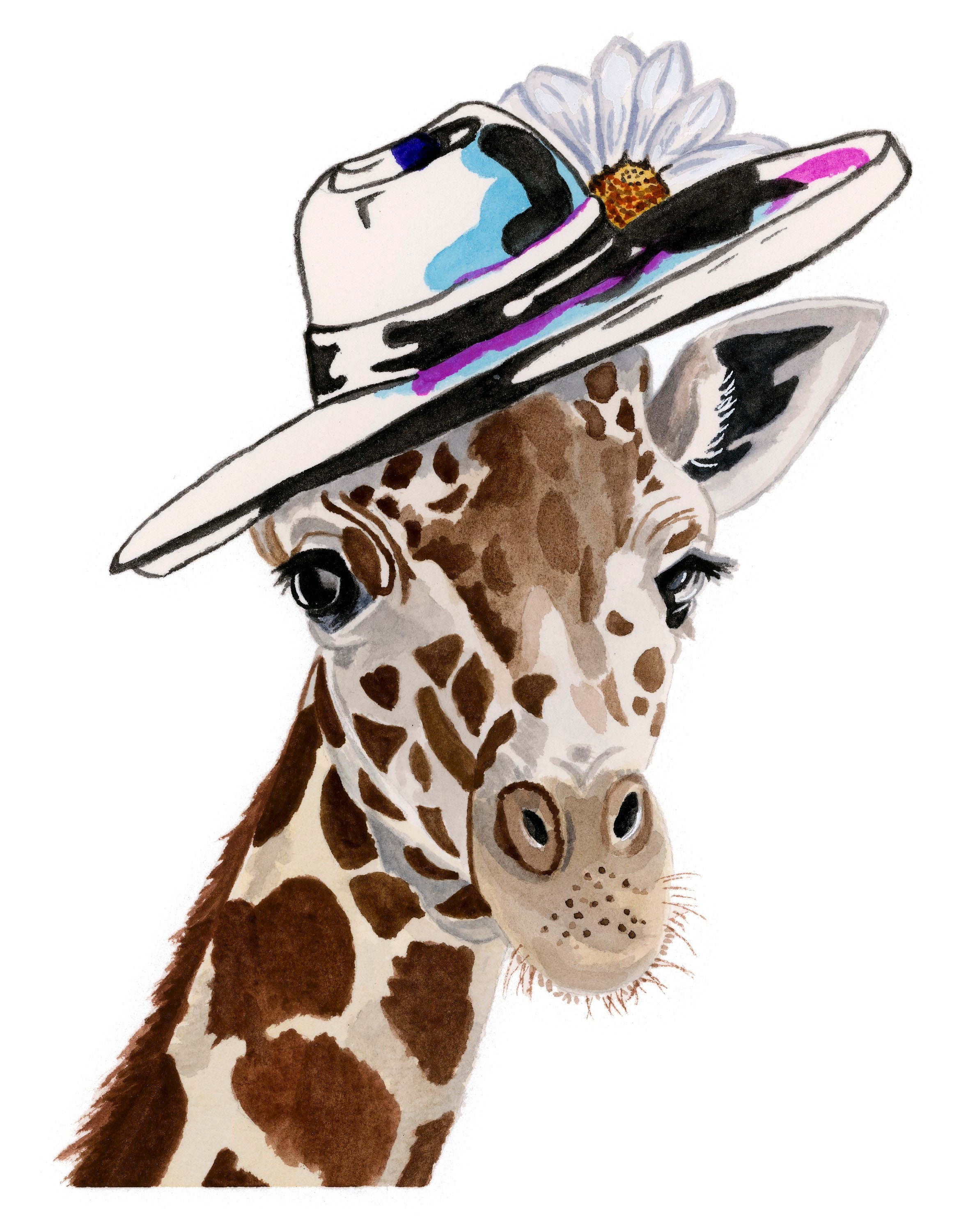 Giraffe Greetings Card, Giraffe Card, Blank Card, Cute Giraffe, Funny ...