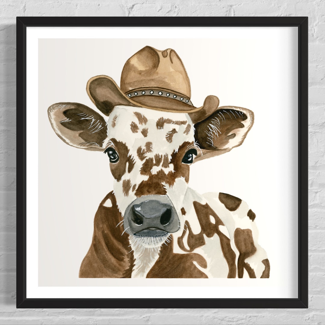 Cowboy, Cute Cow, Funny Cow, Cowboy Hat, Cow Gifts, Cows, Cow Art, Cow ...