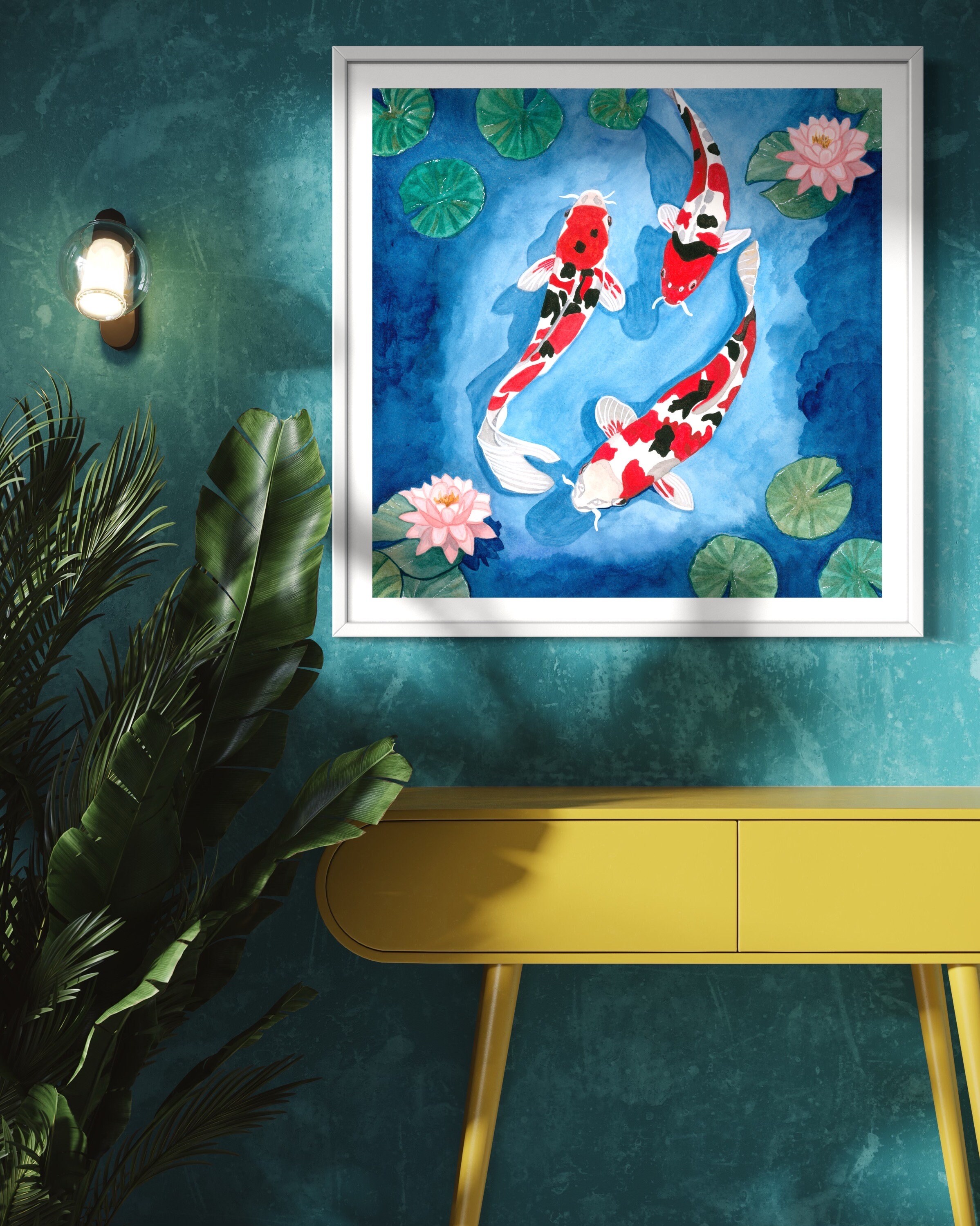 Koi Fish Card, Koi Carp Card, Fish Cards, Koi Pond Card, Japanese Koi ...