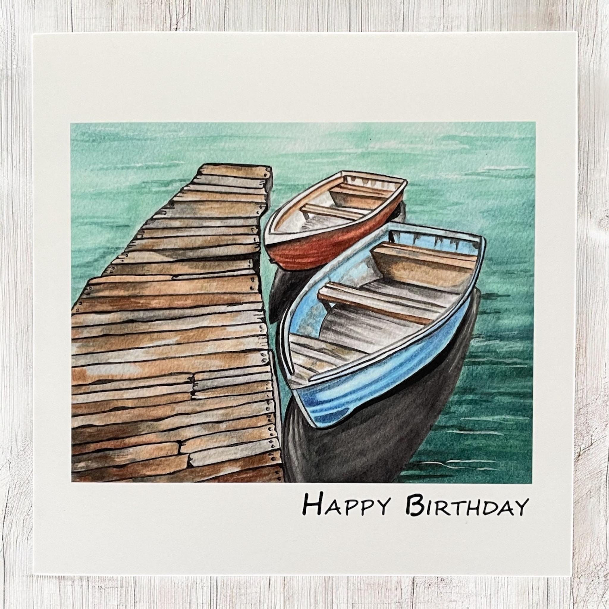 Boat Birthday Card, Retirement Cards, Retirement Boat Card, Boat ...