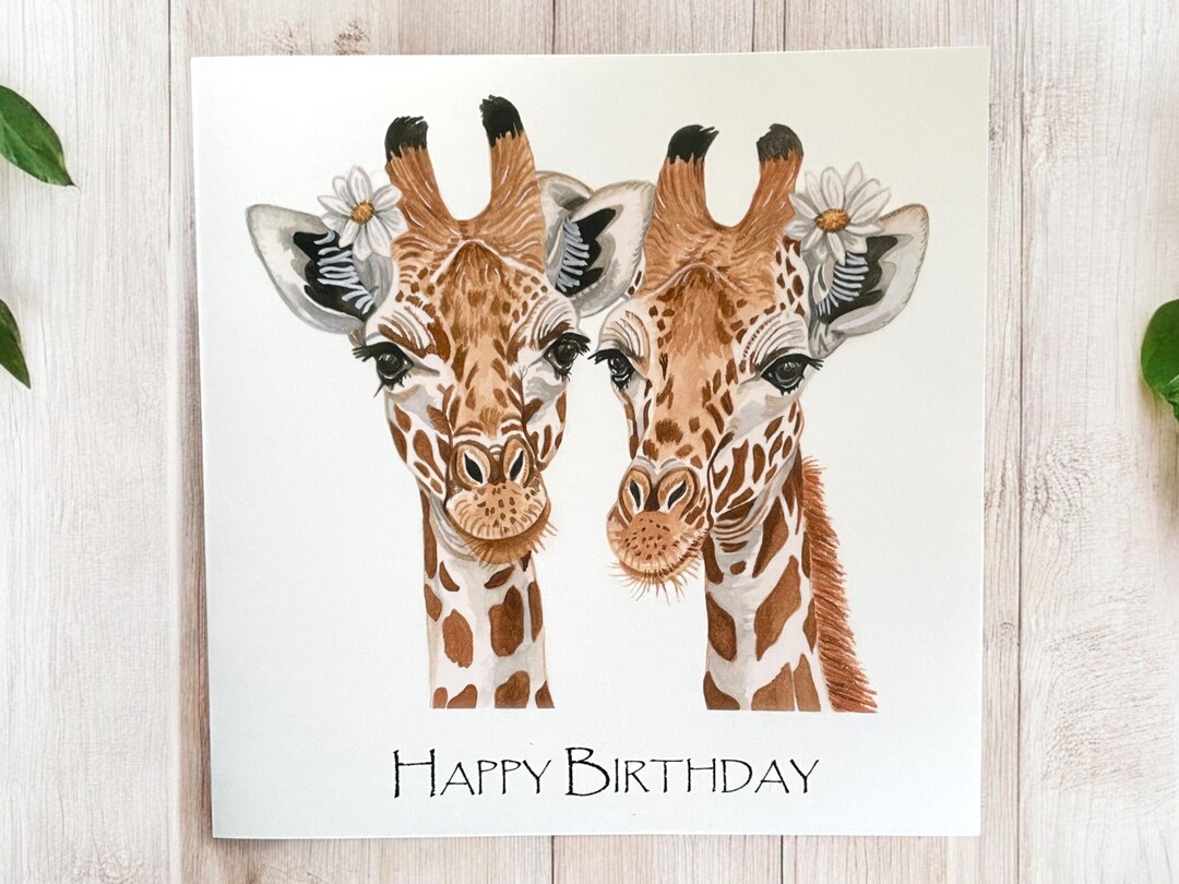 Giraffe Birthday Card, Cute Giraffe Cards, Best Friend Cards, Giraffe ...