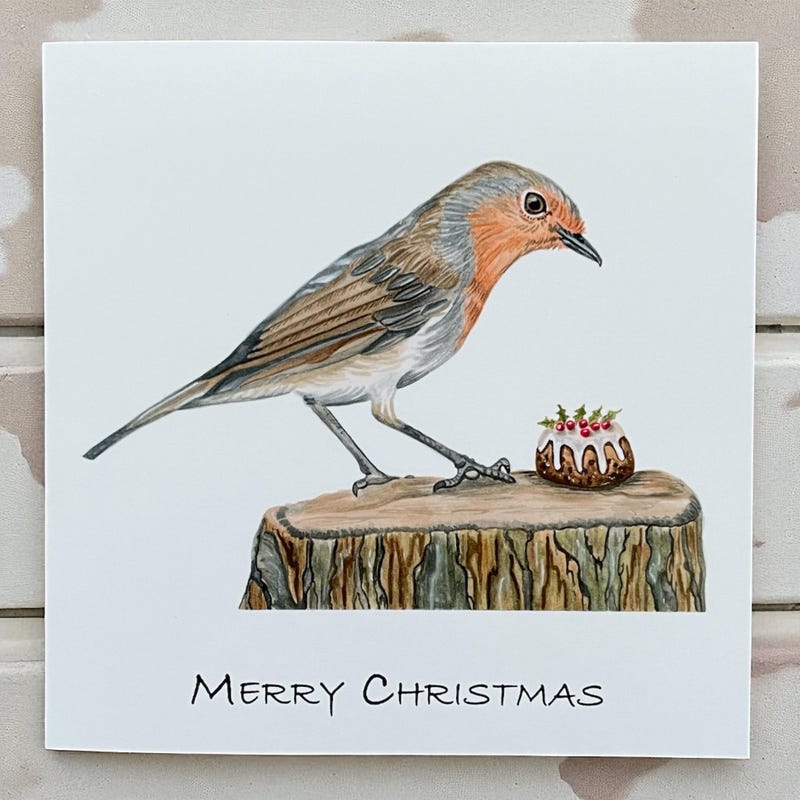 Robin Christmas Card - Etsy UK