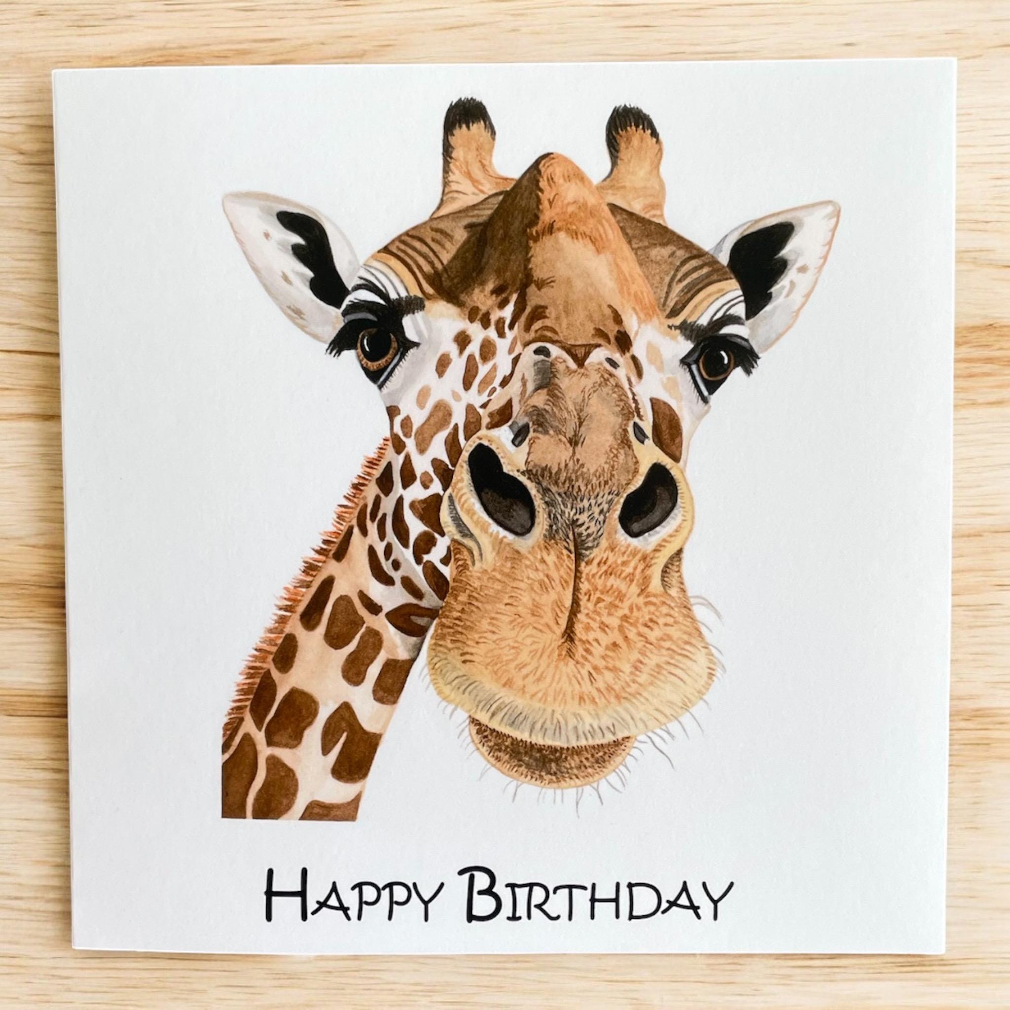 Giraffe Birthday Card, Giraffe Card, Birthday Cards, Birthday Card ...