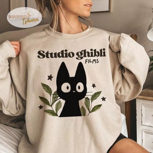 Jiji Cat Kiki's Delivery Service T-shirt, Studio Ghibli T-shirt, Hayao ...