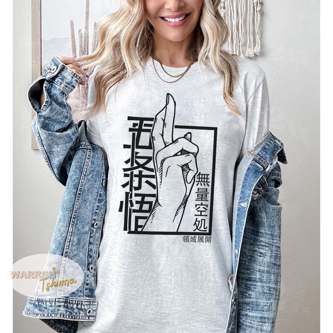 Gojo Satoru Hand Sign Shirt, JJK Japanese Shirts, Anime Manga Shirt ...