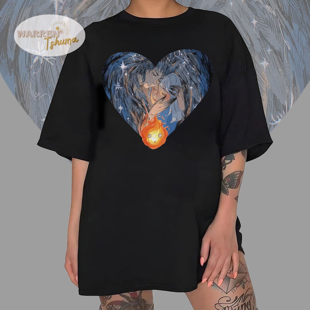 Howl Sophie Calcifer Heart Shirt,howl Sophie Shirt, Howl's Moving ...