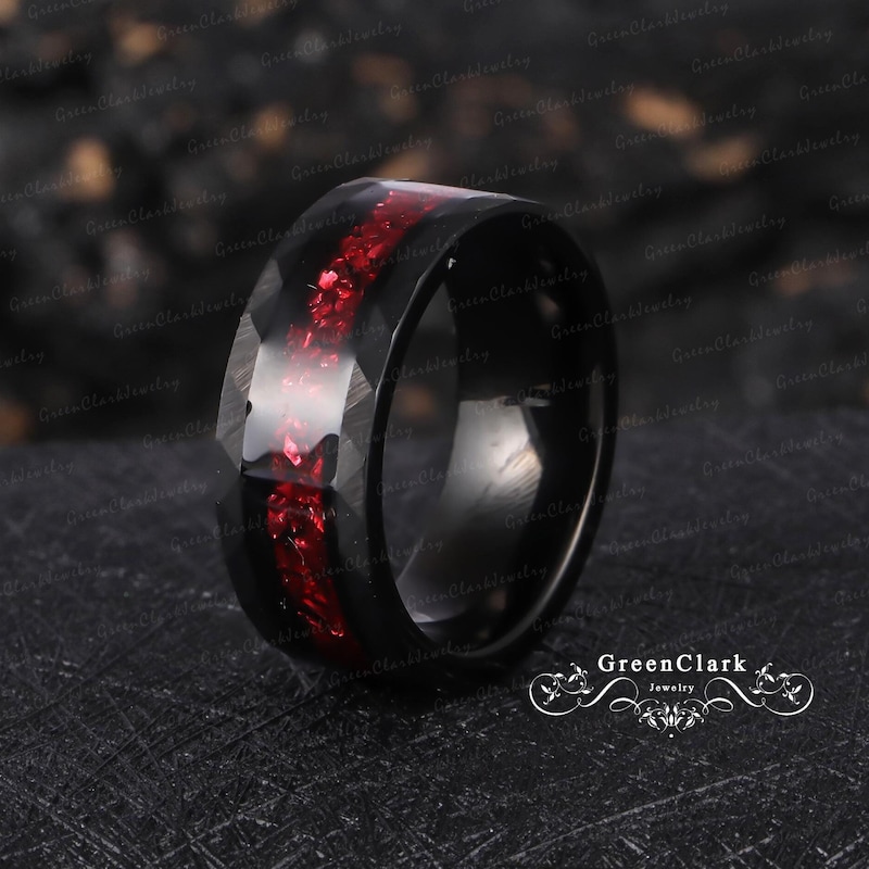 Red Garnet Mens Bands - Etsy UK