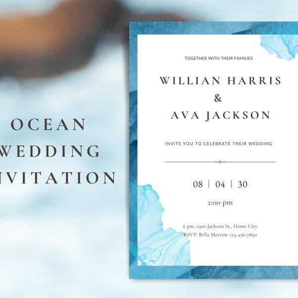 Ocean Invitation - Etsy